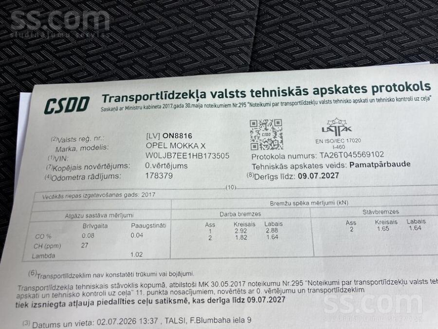 Pelēks Opel Mokka 2017 Talsi, ar dzinēja tilpumu 1.60 L un nobraukumu 178 tūkst. km par 9990 €, foto 18 vietnē AUTOMOTO.COM.LV