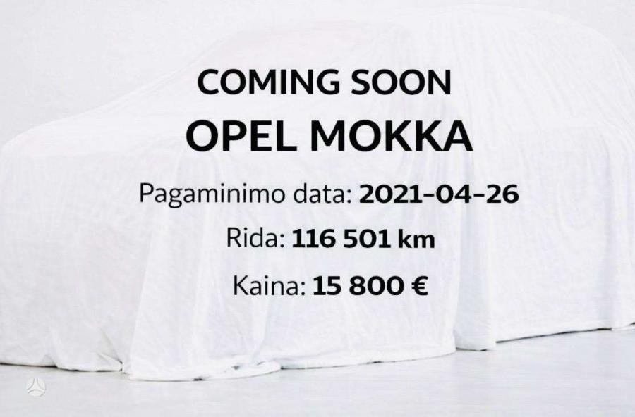 White Opel Mokka 2021 in Kaunas, with an engine capacity of 1.20 L and mileage of 117 thousand km for 15800 €, photo 1 on AUTOMOTO.COM.LV