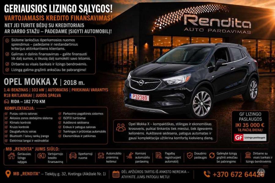 Melns Opel Mokka X 2018 Kretinga, ar dzinēja tilpumu 1.36 L un nobraukumu 183 tūkst. km par 9699 €, foto 34 vietnē AUTOMOTO.COM.LV