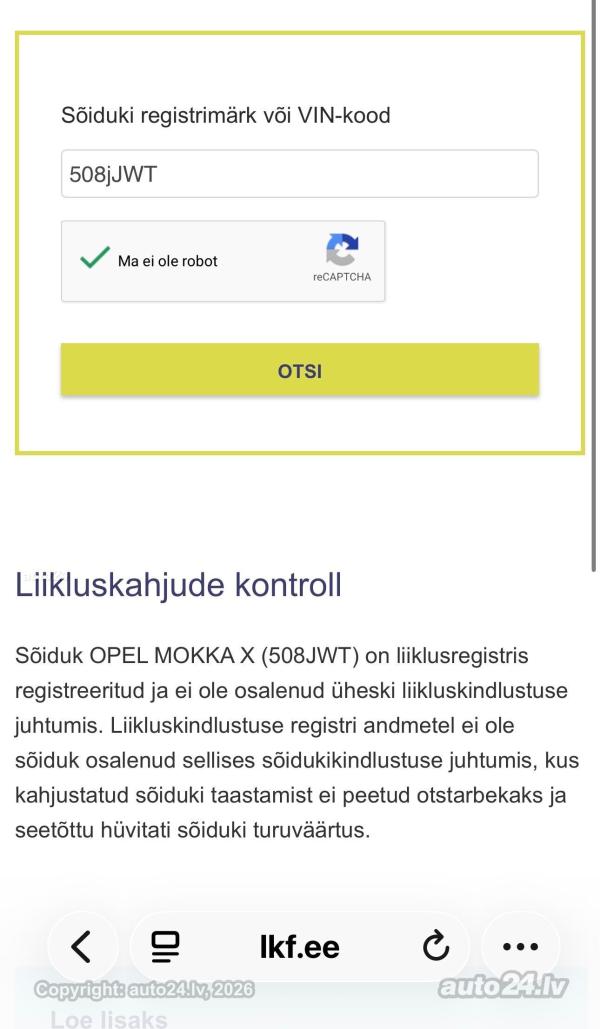 Dzeltens Opel Mokka 2017 Tallina, ar dzinēja tilpumu 1.60 L un nobraukumu 256 tūkst. km par 6950 €, foto 3 vietnē AUTOMOTO.COM.LV