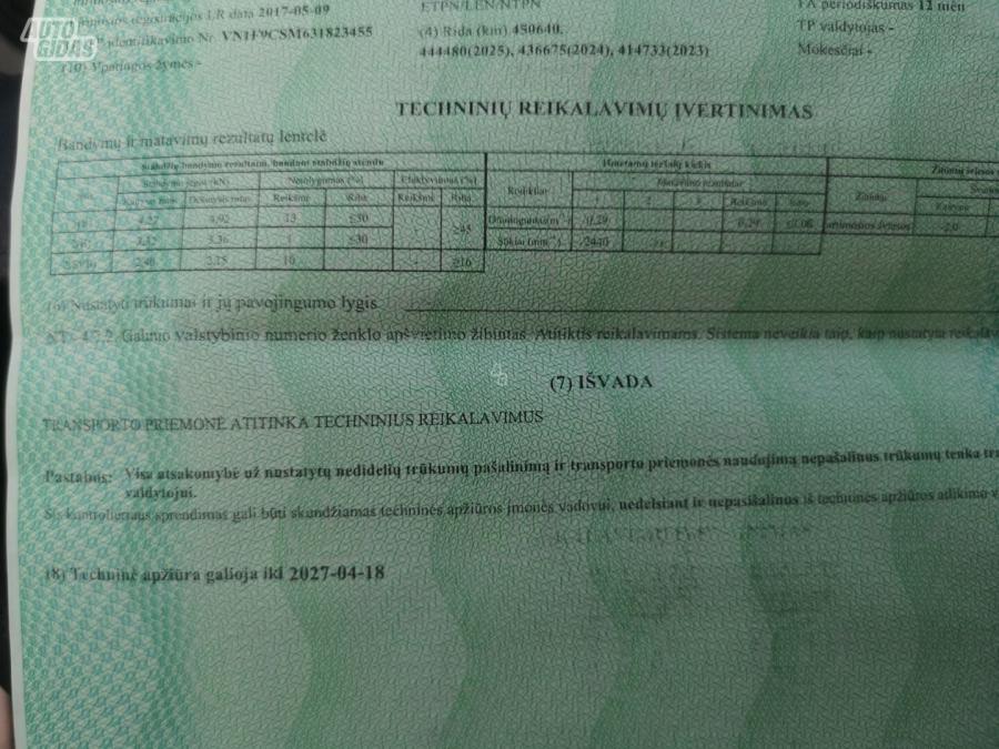 Синий Опель Movano 2004 в Клайпеда, объемом двигателя 3.00 л и пробегом 452 тыс. км за 1700 €, фото 10 на AUTOMOTO.COM.LV