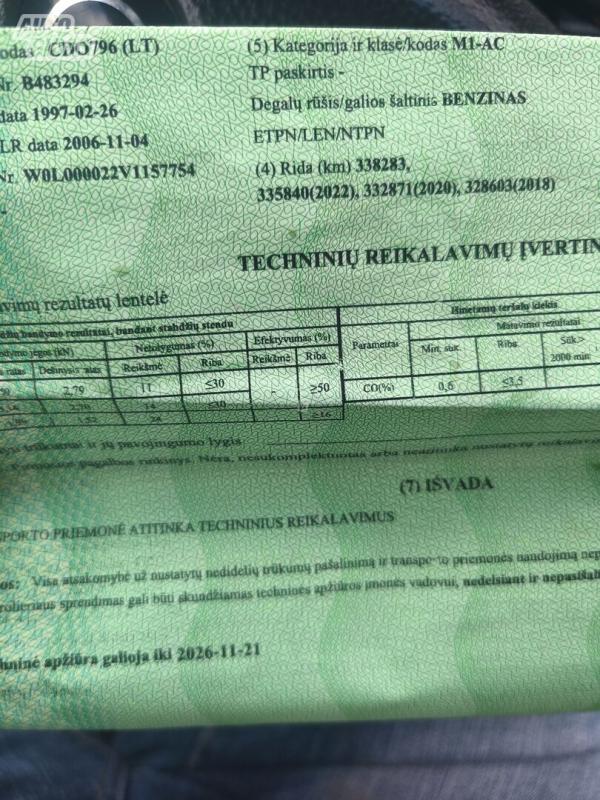 Opel Omega 1997 Ignalina, ar dzinēja tilpumu 2.00 L un nobraukumu 334 tūkst. km par 599 €, foto 6 vietnē AUTOMOTO.COM.LV