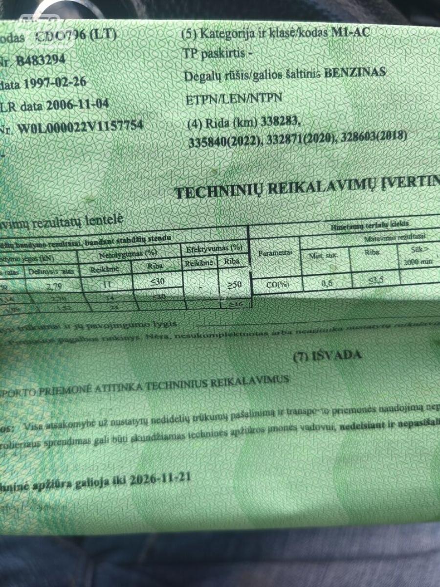 Opel Omega 1997 Ignalina, ar dzinēja tilpumu 2.00 L un nobraukumu 333 tūkst. km par 499 €, foto 7 vietnē AUTOMOTO.COM.LV