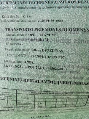 Опель Сигнум 2008 в Паневежис, объемом двигателя 1.90 л и пробегом 357 тыс. км за 1500 €, фото 29 на AUTOMOTO.COM.LV