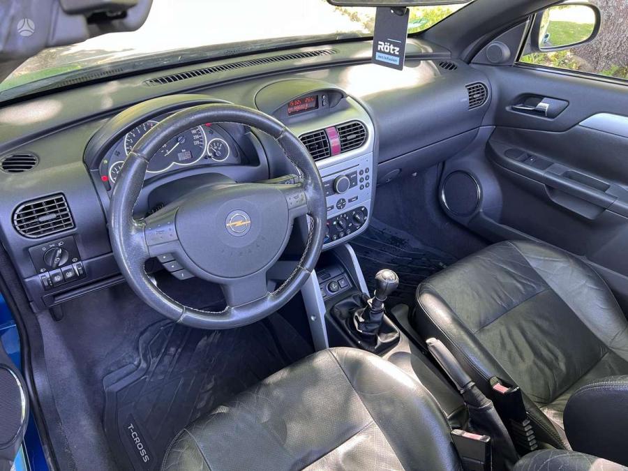 Blue Opel Tigra 2004 in Vilnius, with an engine capacity of 1.80 L and mileage of 213 thousand km for 2000 €, photo 14 on AUTOMOTO.COM.LV