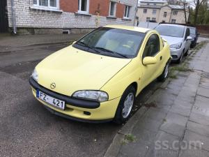 Yellow Opel Tigra 1997 in Talsi, with an engine capacity of 1.40 L and mileage of 199 thousand km for 2500 €, photo  on AUTOMOTO.COM.LV