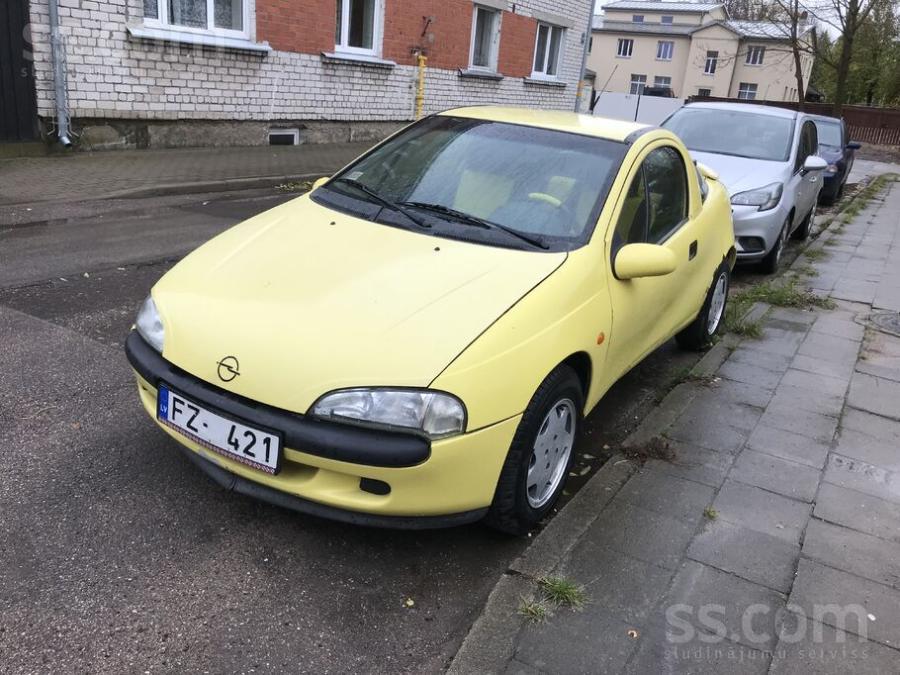 Yellow Opel Tigra 1997 in Talsi, with an engine capacity of 1.40 L and mileage of 199 thousand km for 2500 €, photo 1 on AUTOMOTO.COM.LV