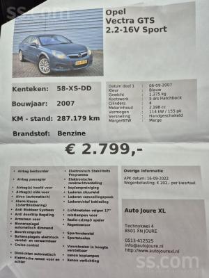 Zils Opel Vectra 2007 Rīga, ar dzinēja tilpumu 2.20 L un nobraukumu 314 tūkst. km par 1400 €, foto 23 vietnē AUTOMOTO.COM.LV
