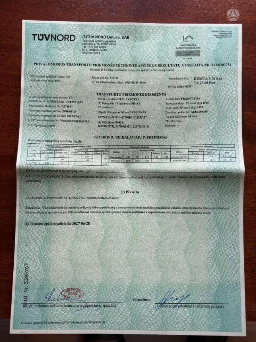 Синий Опель Вектра 2008 в Вильнюс, объемом двигателя 1.91 л и пробегом 301 тыс. км за 1600 €, фото 13 на AUTOMOTO.COM.LV