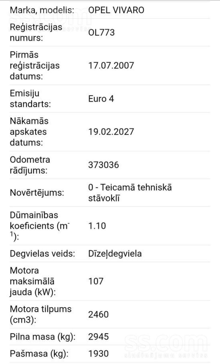 Melns Opel Vivaro 2007 Rīga, ar dzinēja tilpumu 2.50 L un nobraukumu 373 tūkst. km par 5200 €, foto 16 vietnē AUTOMOTO.COM.LV