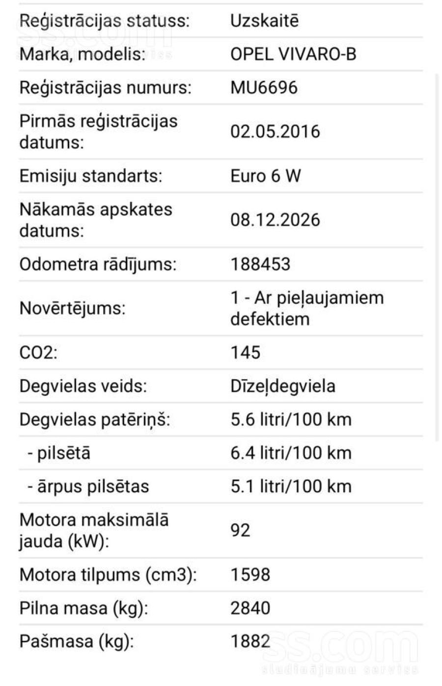 Brown Opel Vivaro 2016 in Riga, with an engine capacity of 1.60 L and mileage of 192 thousand km for 7600 €, photo 26 on AUTOMOTO.COM.LV