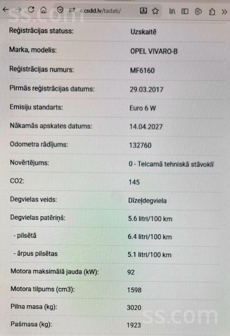 Brūns Opel Vivaro 2017 Tukums, ar dzinēja tilpumu 1.60 L un nobraukumu 138 tūkst. km par 12500 €, foto 10 vietnē AUTOMOTO.COM.LV