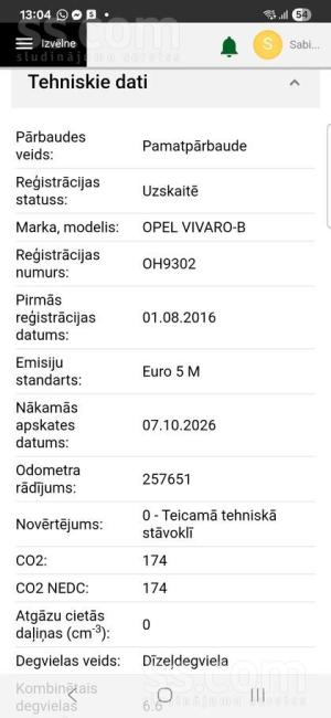 Green Opel Vivaro 2016 in Riga, with an engine capacity of 1.60 L and mileage of 269 thousand km for 12200 €, photo 12 on AUTOMOTO.COM.LV