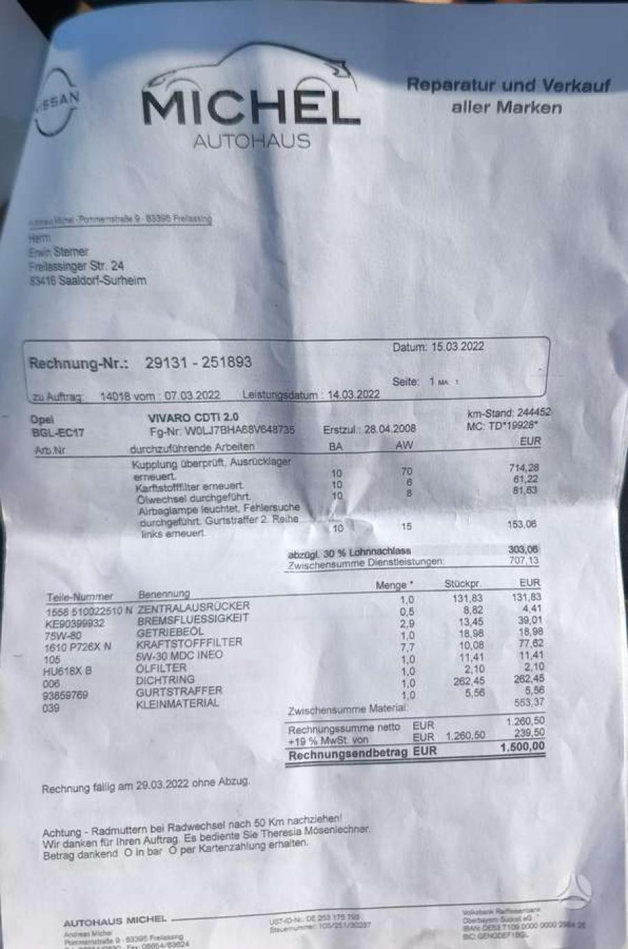 Серый Опель Виваро 2008 в Пакруойис, объемом двигателя 2.00 л и пробегом 298 тыс. км за 5400 €, фото 18 на AUTOMOTO.COM.LV