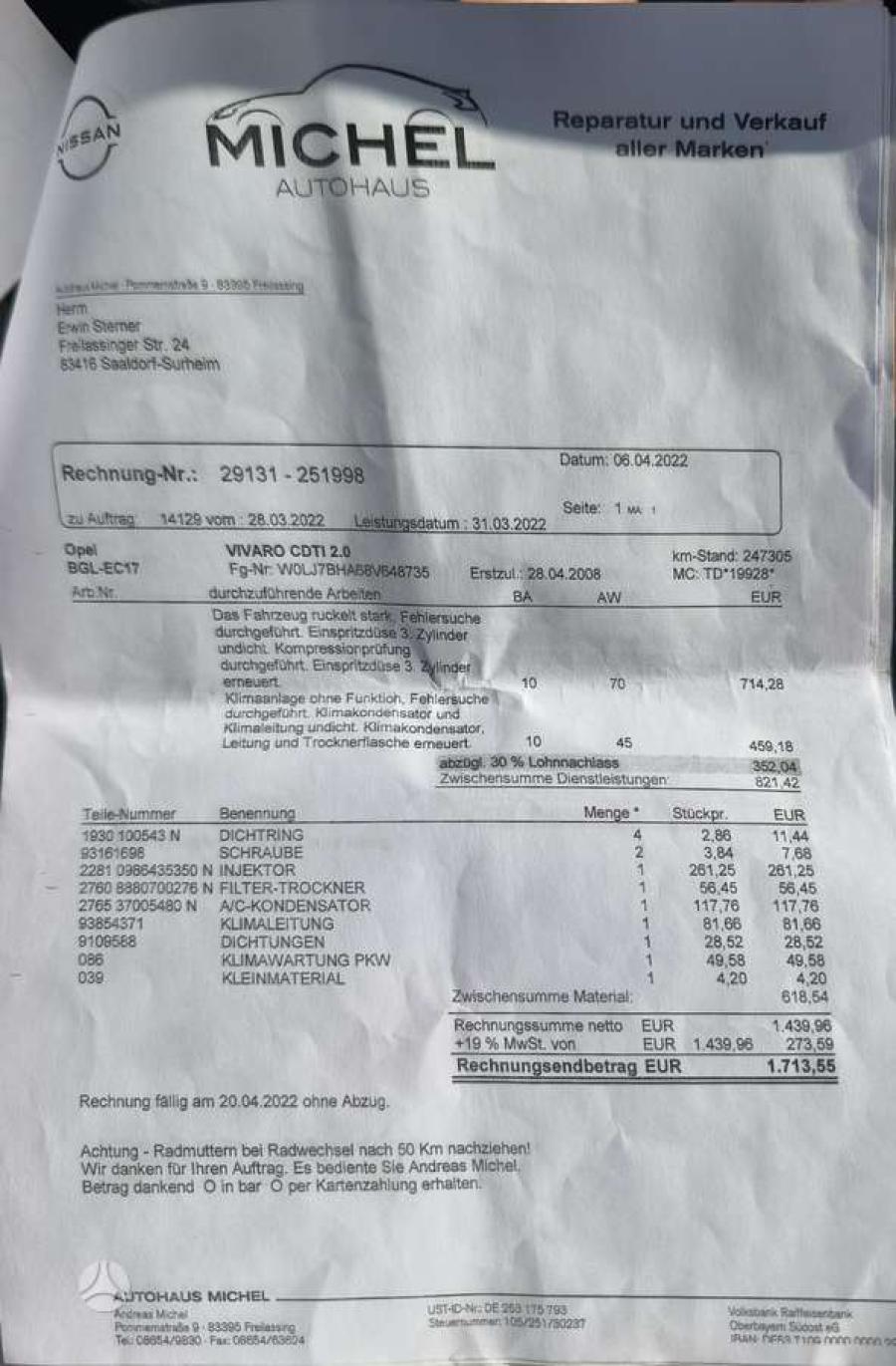 Серый Опель Виваро 2008 в Пакруойис, объемом двигателя 2.00 л и пробегом 298 тыс. км за 5400 €, фото 19 на AUTOMOTO.COM.LV