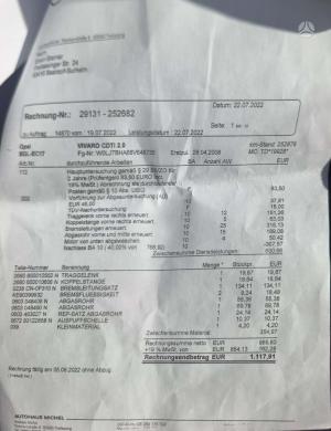 Серый Опель Виваро 2008 в Пакруойис, объемом двигателя 2.00 л и пробегом 298 тыс. км за 5400 €, фото 23 на AUTOMOTO.COM.LV