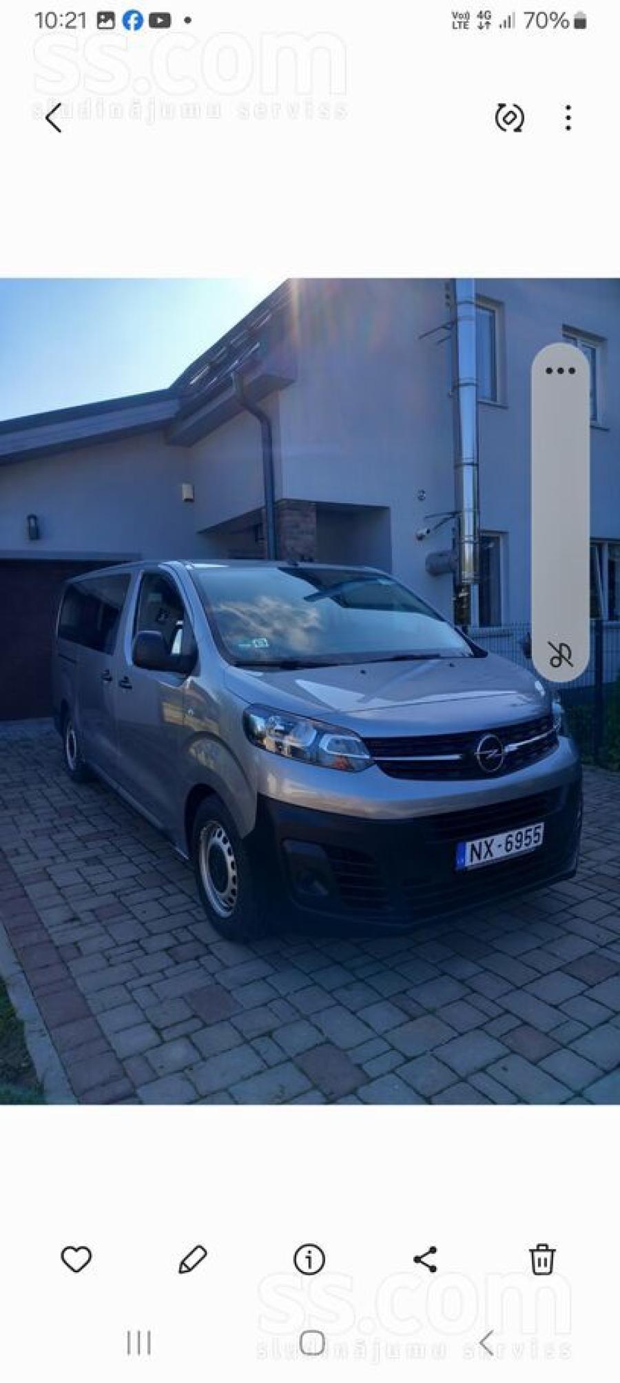 Grey Opel Vivaro 2022 in Riga, with an engine capacity of 1.50 L and mileage of 157 thousand km for 22667 €, photo 3 on AUTOMOTO.COM.LV