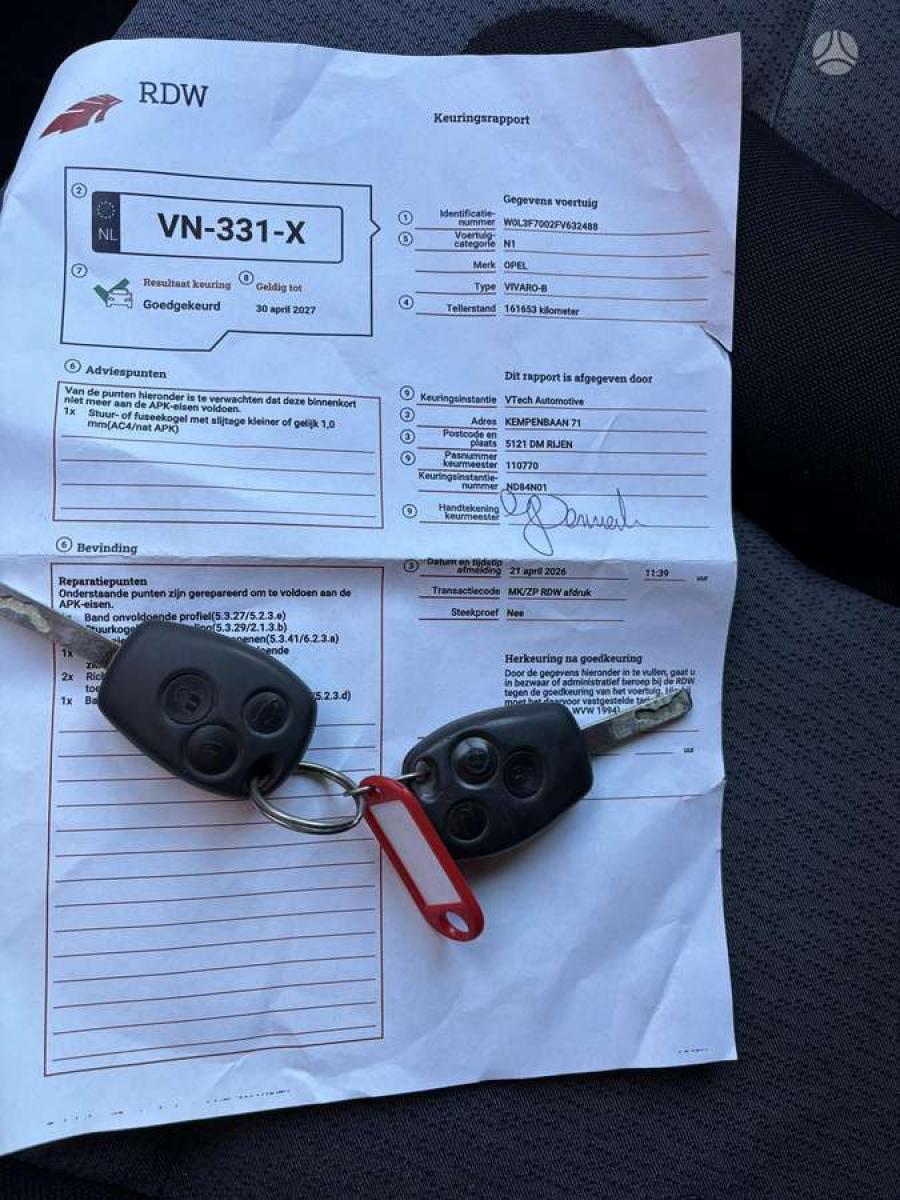 Sarkans Opel Vivaro 2015 Kauņa, ar dzinēja tilpumu 1.60 L un nobraukumu 164 tūkst. km par 5950 €, foto 18 vietnē AUTOMOTO.COM.LV