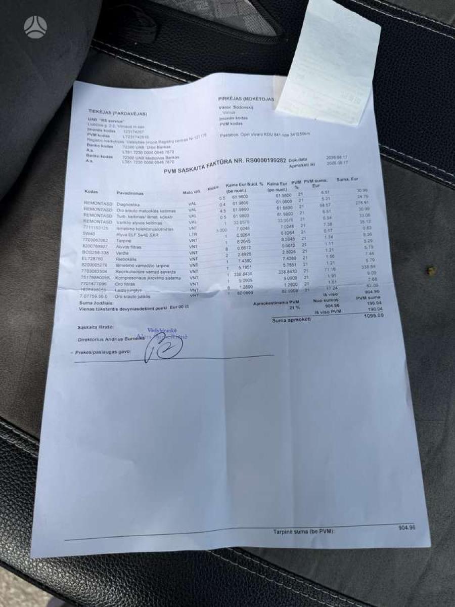 Balts Opel Vivaro 2006 Viļņa, ar dzinēja tilpumu 1.90 L un nobraukumu 341 tūkst. km par 3100 €, foto 22 vietnē AUTOMOTO.COM.LV