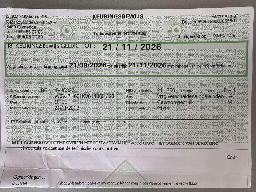 White Opel Vivaro 2018 in Ukmerge, with an engine capacity of 1.60 L and mileage of 214 thousand km for 9550 €, photo 15 on AUTOMOTO.COM.LV