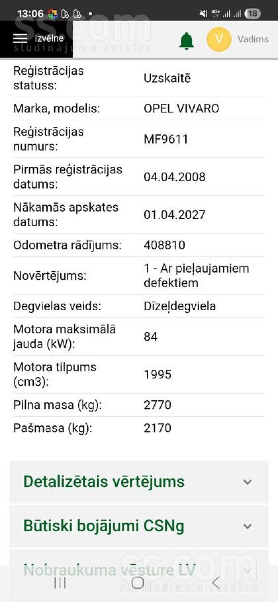 Balts Opel Vivaro 2008 Rīga, ar dzinēja tilpumu 2.00 L un nobraukumu 0 tūkst. km par 3590 €, foto 32 vietnē AUTOMOTO.COM.LV