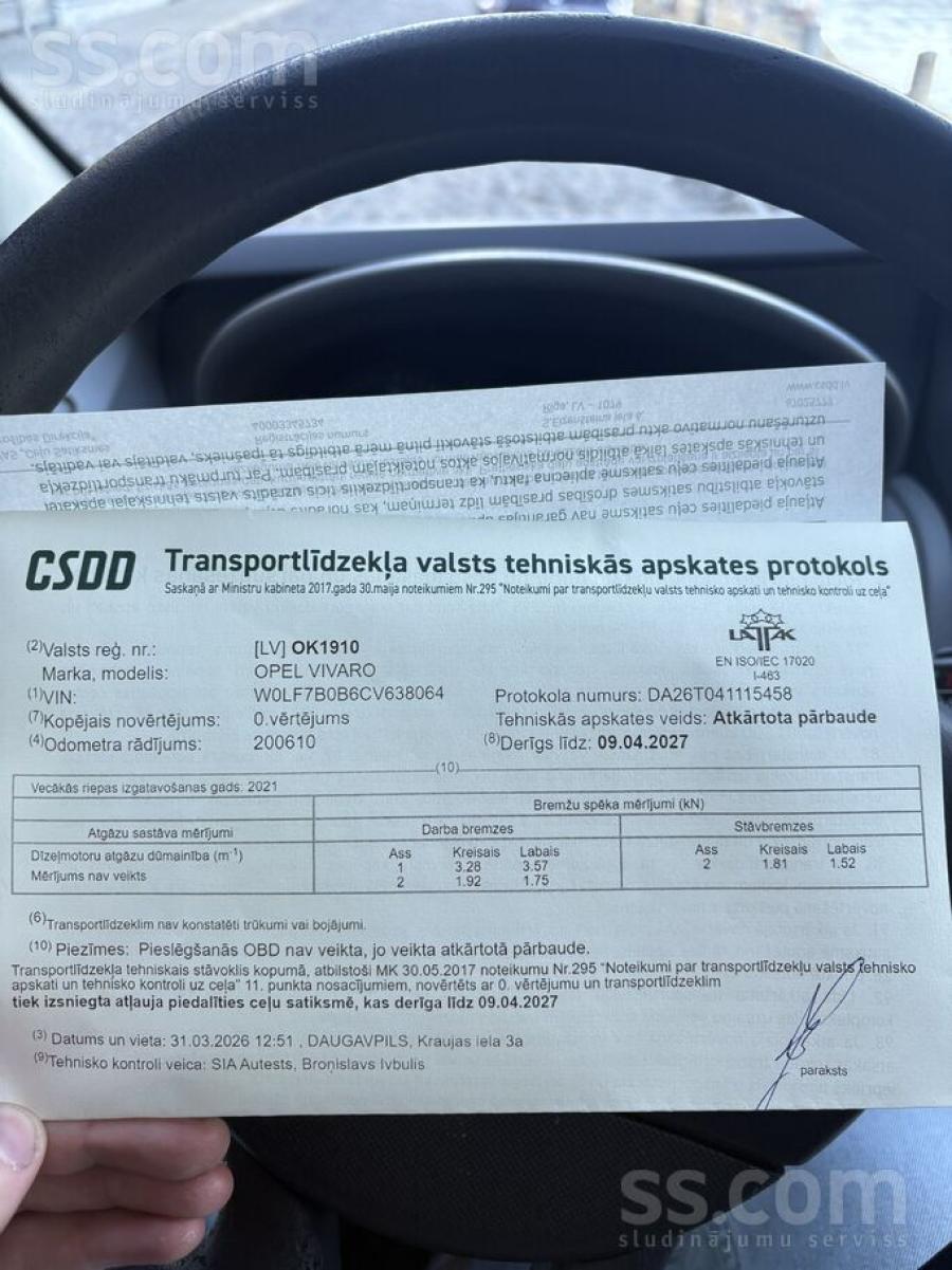 Balts Opel Vivaro 2012 Rīga, ar dzinēja tilpumu 2.00 L un nobraukumu 201 tūkst. km par 4800 €, foto 17 vietnē AUTOMOTO.COM.LV