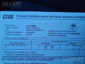 White Opel Vivaro 2015 in Ogre, with an engine capacity of 1.60 L and mileage of 247 thousand km for 7770 €, photo 17 on AUTOMOTO.COM.LV