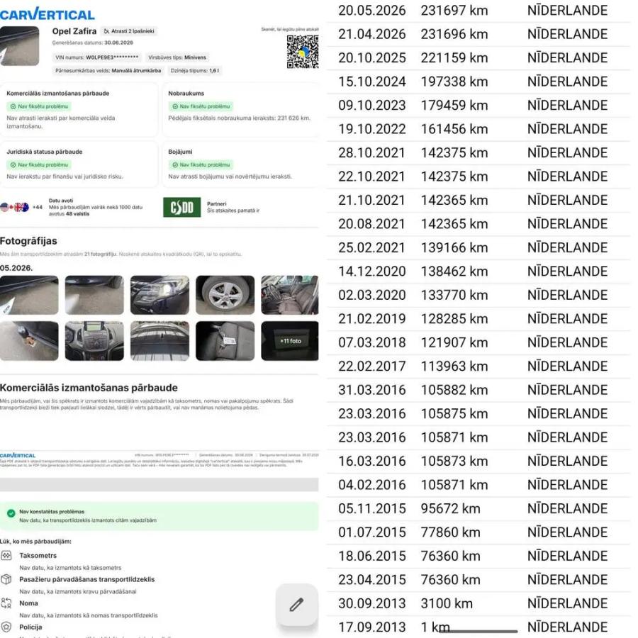 Black Opel Zafira 2013 in Jurmala, with an engine capacity of 1.60 L and mileage of 232 thousand km for 6950 €, photo 35 on AUTOMOTO.COM.LV