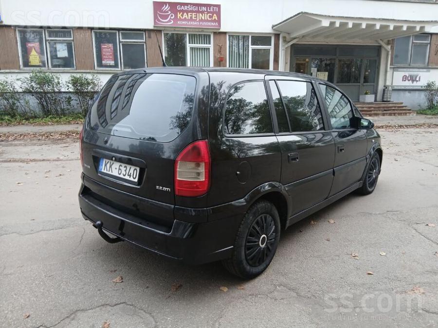Black Opel Zafira 2004 in Riga, with an engine capacity of 2.20 L and mileage of 343 thousand km for 1300 €, photo 6 on AUTOMOTO.COM.LV