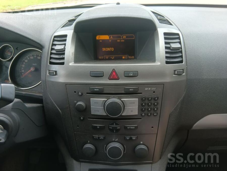 Black Opel Zafira 2007 in Riga, with an engine capacity of 1.80 L and mileage of 253 thousand km for 1600 €, photo 22 on AUTOMOTO.COM.LV