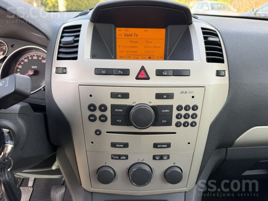 Black Opel Zafira 2008 in Saldus, with an engine capacity of 1.90 L and mileage of 368 thousand km for 1950 €, photo 30 on AUTOMOTO.COM.LV