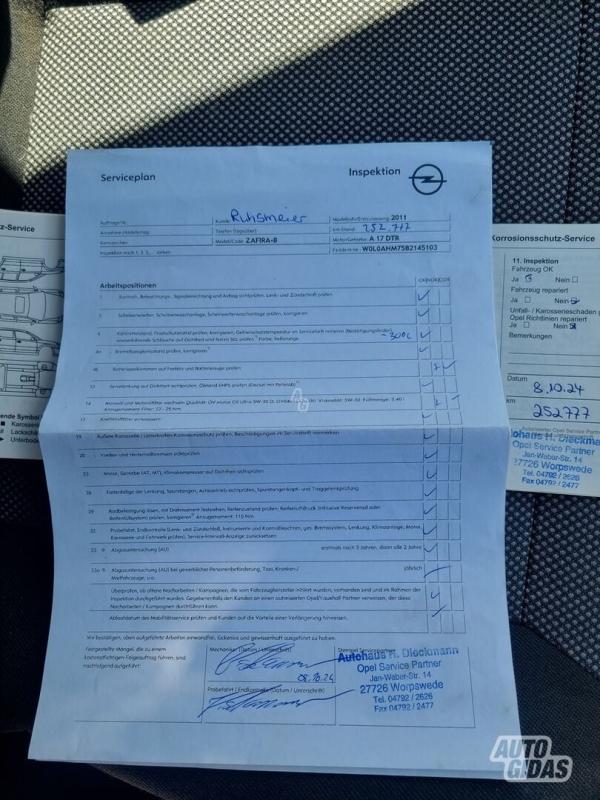 Melns Opel Zafira 2011 Kauņa, ar dzinēja tilpumu 1.70 L un nobraukumu 262 tūkst. km par 2650 €, foto 8 vietnē AUTOMOTO.COM.LV