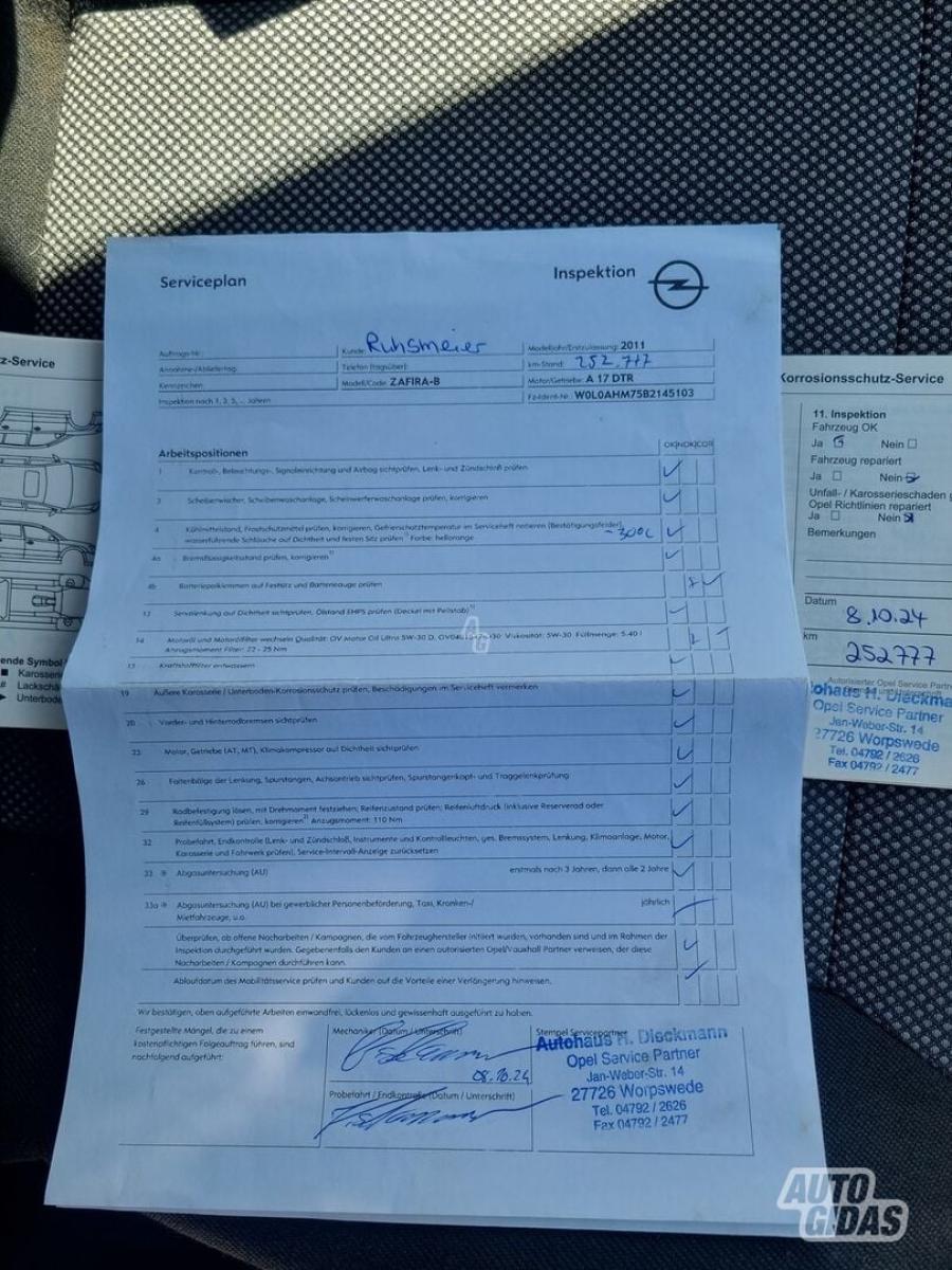 Melns Opel Zafira 2011 Kauņa, ar dzinēja tilpumu 1.70 L un nobraukumu 262 tūkst. km par 2650 €, foto 9 vietnē AUTOMOTO.COM.LV