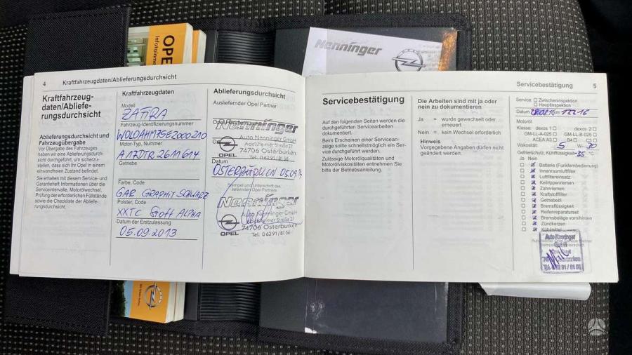 Black Opel Zafira 2013 in Marijampole, with an engine capacity of 1.69 L and mileage of 224 thousand km for 4550 €, photo 8 on AUTOMOTO.COM.LV