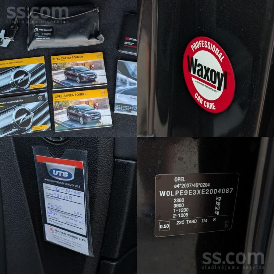 Black Opel Zafira 2013 in Jurmala, with an engine capacity of 1.60 L and mileage of 232 thousand km for 6950 €, photo 30 on AUTOMOTO.COM.LV