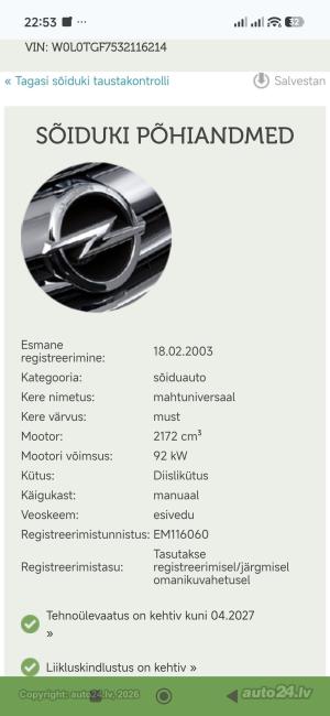 Melns Opel Zafira 2003 Tartu, ar dzinēja tilpumu 2.20 L un nobraukumu 371 tūkst. km par 1299 €, foto 13 vietnē AUTOMOTO.COM.LV
