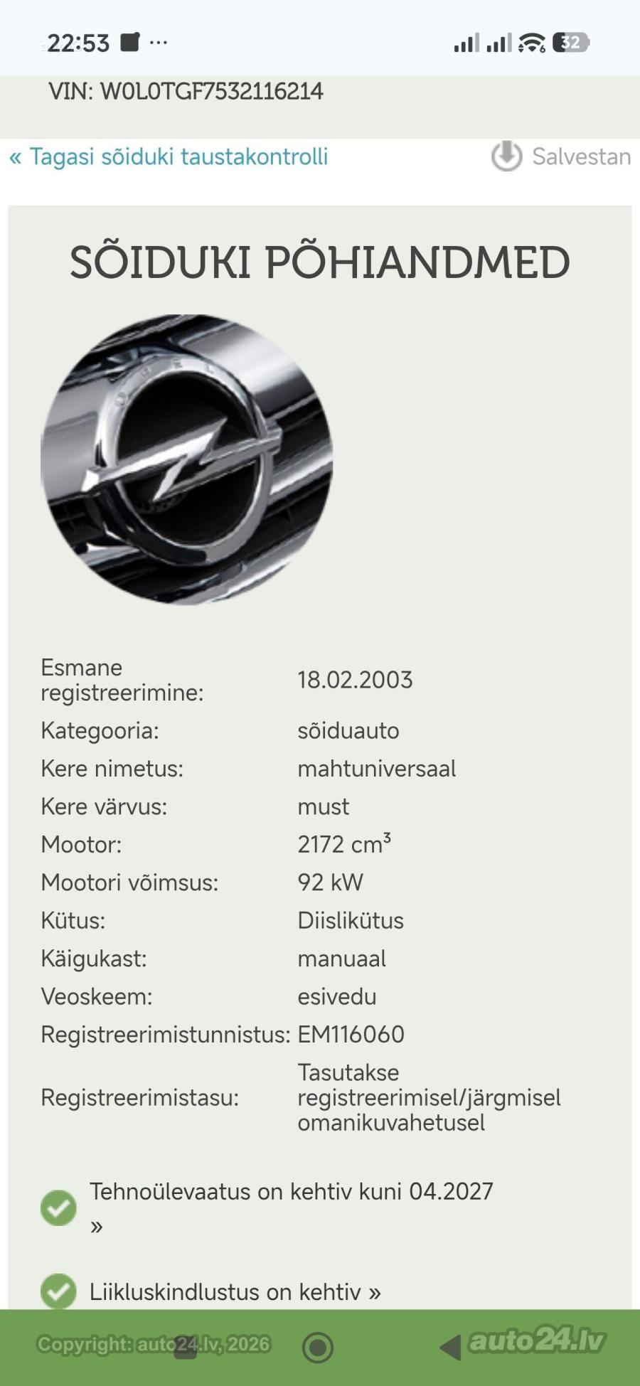 Melns Opel Zafira 2003 Tartu, ar dzinēja tilpumu 2.20 L un nobraukumu 371 tūkst. km par 1299 €, foto 13 vietnē AUTOMOTO.COM.LV