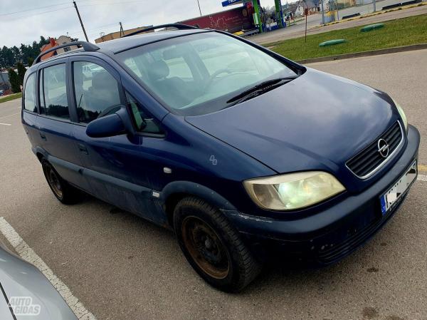 Blue Opel Zafira 2000 in Vilnius, with an engine capacity of 1.80 L and mileage of 330 thousand km for 499 €, photo 1 on AUTOMOTO.COM.LV