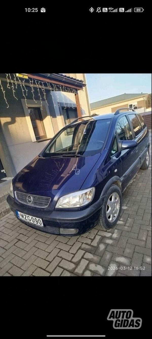 Blue Opel Zafira 2001 in Vilnius, with an engine capacity of 2.00 L and mileage of 370 thousand km for 1500 €, photo 1 on AUTOMOTO.COM.LV