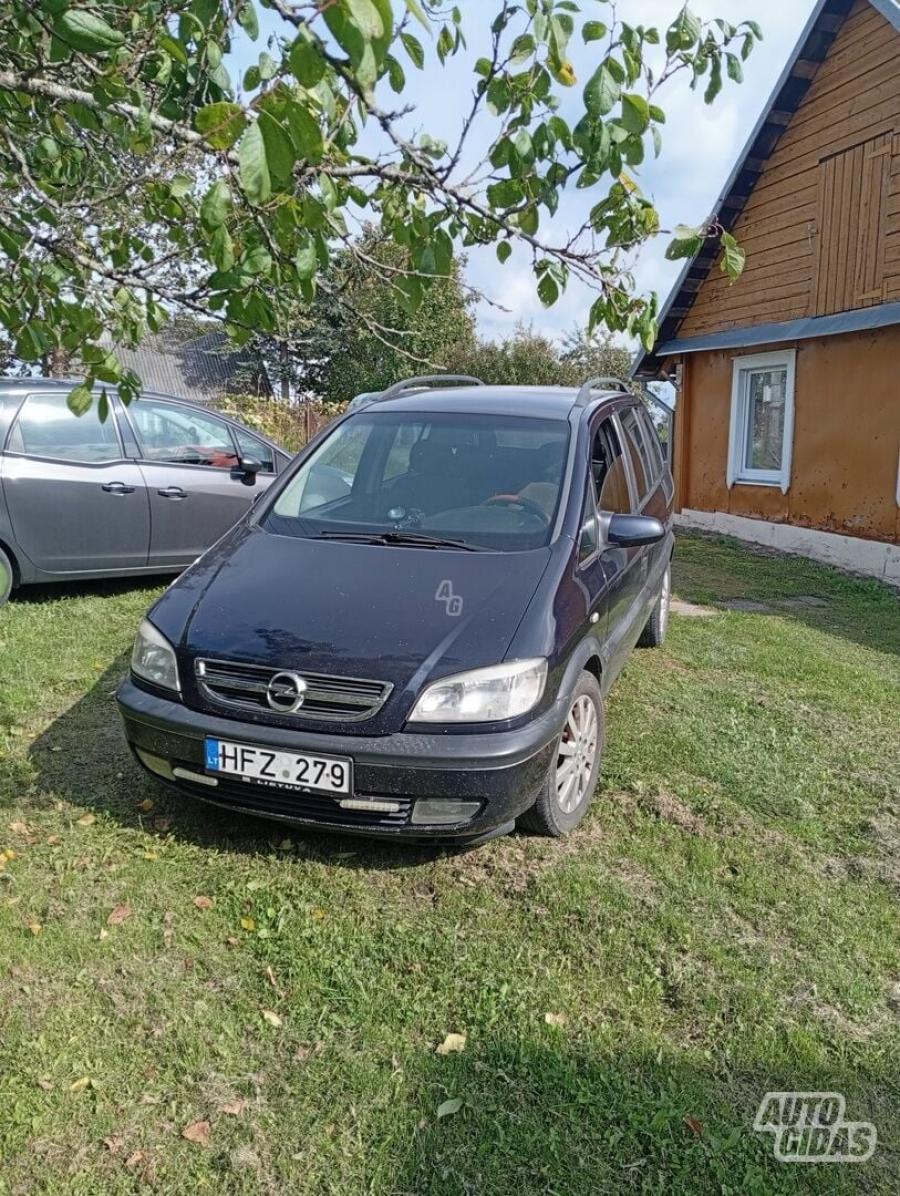 Zils Opel Zafira 2003 Zarasai, ar dzinēja tilpumu 1.80 L un nobraukumu 385 tūkst. km par 900 €, foto 3 vietnē AUTOMOTO.COM.LV