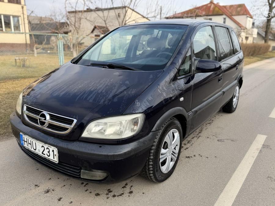 Blue Opel Zafira 2004 in Kaunas, with an engine capacity of 2.00 L and mileage of 251 thousand km for 650 €, photo 1 on AUTOMOTO.COM.LV
