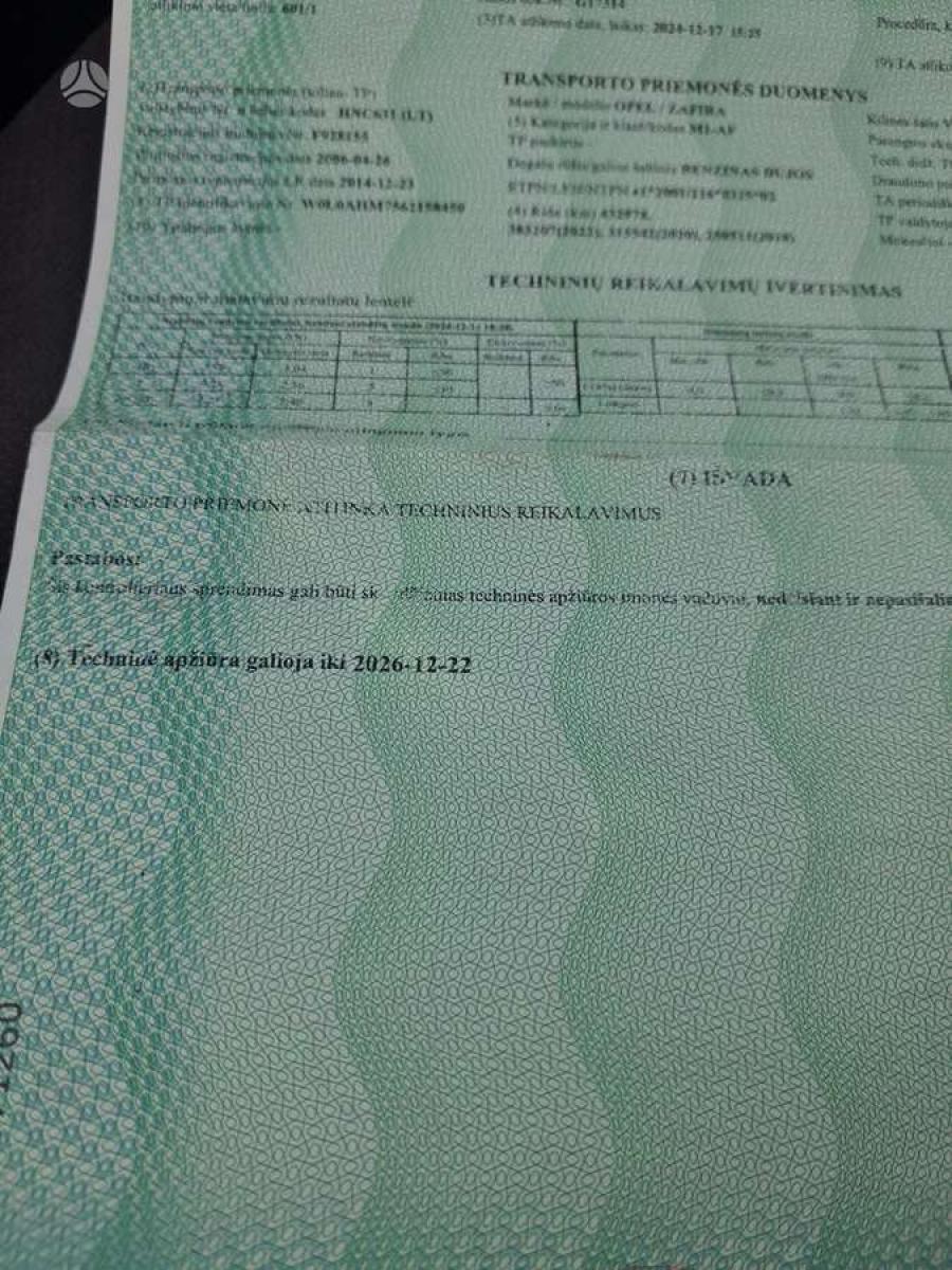 Zils Opel Zafira 2006 Šauļi, ar dzinēja tilpumu 1.80 L un nobraukumu 467 tūkst. km par 999 €, foto 13 vietnē AUTOMOTO.COM.LV