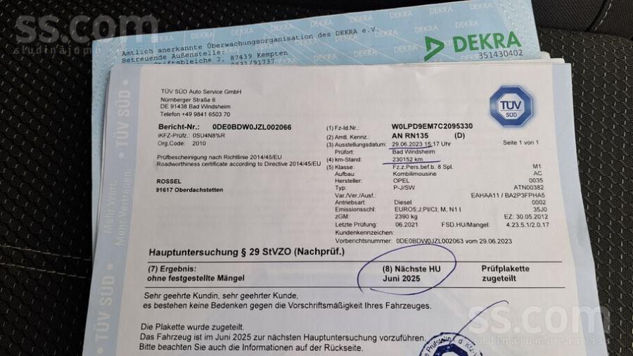 Коричневый Опель Зафира 2012 в Огре, объемом двигателя 2.00 л и пробегом 265 тыс. км за 5390 €, фото 30 на AUTOMOTO.COM.LV