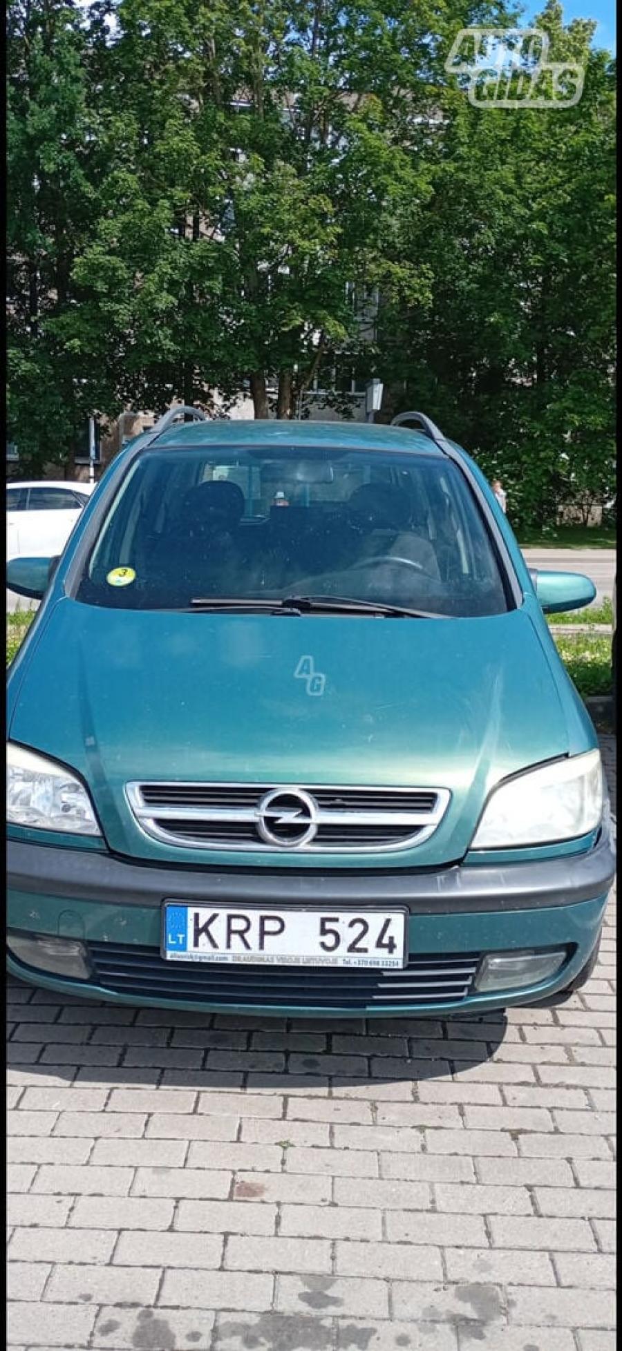 Zaļš Opel Zafira 2003 Marijampole, ar dzinēja tilpumu 2.20 L un nobraukumu 338 tūkst. km par 750 €, foto 1 vietnē AUTOMOTO.COM.LV