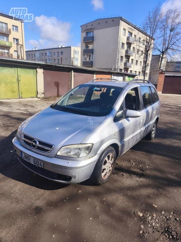 Grey Opel Zafira 2004 in Kaunas, with an engine capacity of 2.00 L and mileage of 263 thousand km for 399 €, photo 1 on AUTOMOTO.COM.LV