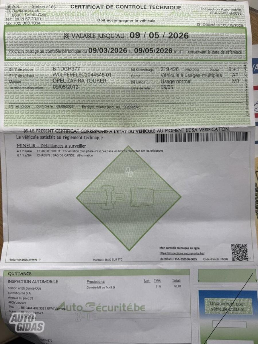 Grey Opel Zafira 2012 in Vilnius, with an engine capacity of 2.00 L and mileage of 230 thousand km for 4900 €, photo 29 on AUTOMOTO.COM.LV