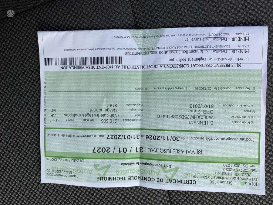 Grey Opel Zafira 2013 in Alytus, with an engine capacity of 1.70 L and mileage of 219 thousand km for 4150 €, photo 21 on AUTOMOTO.COM.LV