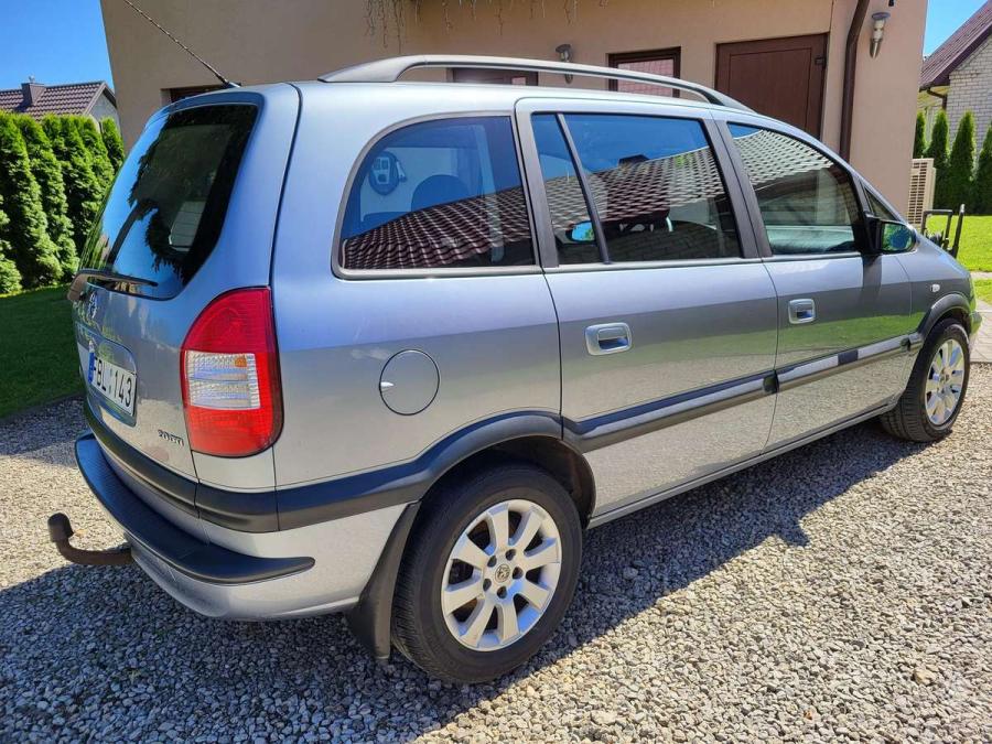 Pelēks Opel Zafira 2003 Šauļi, ar dzinēja tilpumu 2.00 L un nobraukumu 199 tūkst. km par 999 €, foto 7 vietnē AUTOMOTO.COM.LV