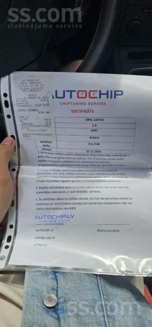 Opel Zafira 2007 Rīga, ar dzinēja tilpumu 1.90 L un nobraukumu 329 tūkst. km par 1350 €, foto 7 vietnē AUTOMOTO.COM.LV
