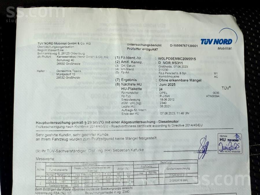 Опель Зафира 2012 в Рига, объемом двигателя 2.00 л и пробегом 0 тыс. км за 5590 €, фото 16 на AUTOMOTO.COM.LV